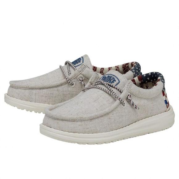 Hey Dude | Shoes | New Hey Dude Wally Youth Patriotic In Off White ...
